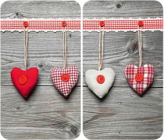 WENKO Herdabdeckplatte Universal Herzen 2er Set