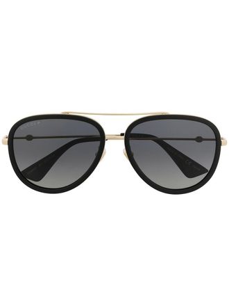 Gucci lunettes de soleil &agrave; monture pilote - Noir