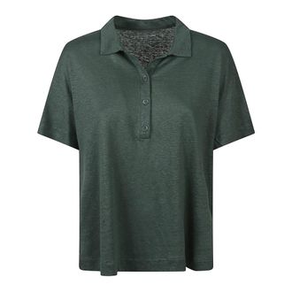 Majestic Filatures Leinen-Polohemd - - Tops - Damen - Gr&uuml;n - M