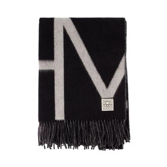 Toteme Monogram Brushed Wool Scarf - - Accessories - Damen - Schwarzk - ONE SIZE