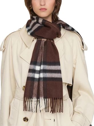 Burberry Check Cashmere Scarf - Brown
