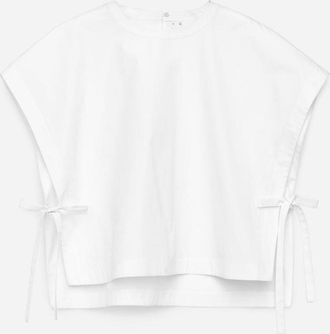 Arket Oberteil Mit Seitlichen Bindedetails -Wei&szlig;