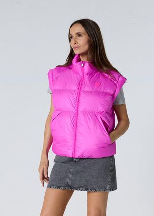 Jott Doudoune courte oversize sans manches Rose &eacute;lectrique Lyna - Taille XS