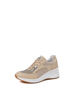 Queen Helena Sneakers Platform Hohe Turnschuhe mit Keilabsatz Erhöhung Casual Leicht Damen X28-41, X28 42 Beige, 37 EU