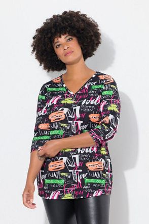 Angel Of Style T-Shirt T-Shirt Komfort Fit Schriftmuster 3/4-&Auml;rmel