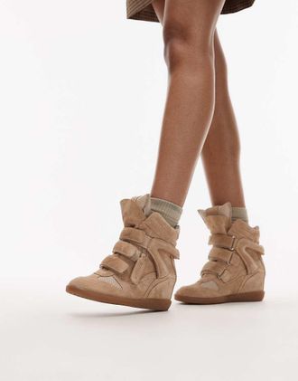 Bronx Jae-yy - Baskets compens&eacute;es en daim - Sable-Neutre