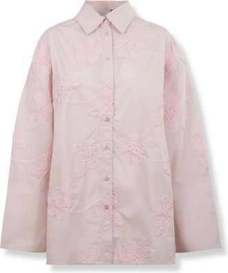 Rotate Rotate Birger Christensen, Femme, Blouses et Chemises, Rose, Taille: 40 FR Flower Oversized Shirt