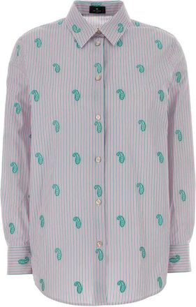 Etro Femme, Blouses et Chemises, Multicolore, Taille: 38 FR Chemise en popeline brod&eacute;e