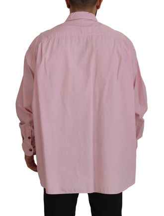 Dolce & Gabbana Mens Pink Casual Button Down Long Sleeves Shirt Cotton