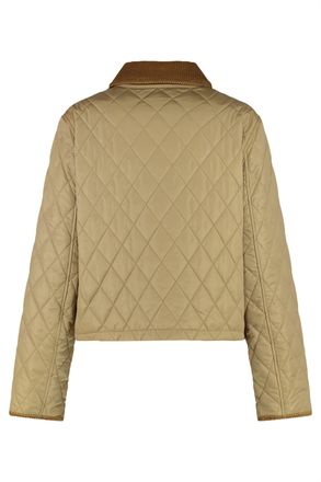 Burberry Womens Quilted Jacket With Snaps Beige Polyamide