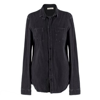 Balmain Charcoal Denim Shirt Size M