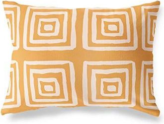 Bonamaison Le Jardin du Lin Kissen Zierkissenbezug Orange-Off Weiß Kissenbezug, Weich Bequem, Für Zuhause Autos Büro Sofa Wohnzimmer Couch Schlafzimmer Dekor, 35