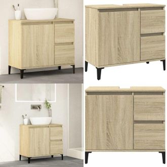 vidaXL Vidaxl - Armoire salle de bain ch&ecirc;ne sonoma 65x33x60 cm - Meuble De Salle De Bain - Armoire Salle De Bain - Rangement Salle De Bain - Commode Salle