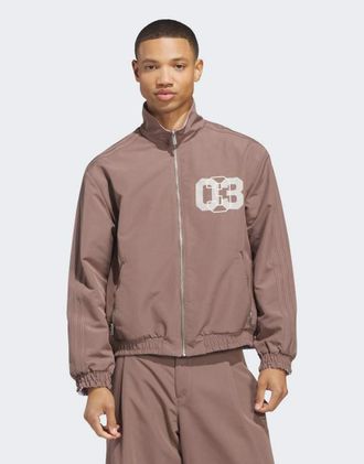 adidas Originals Firebird - Veste dentra&icirc;neur - Marron trace/rouge victoire