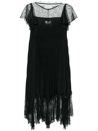Nissa robe pliss&eacute;e &agrave; d&eacute;tail de dentelle - Noir