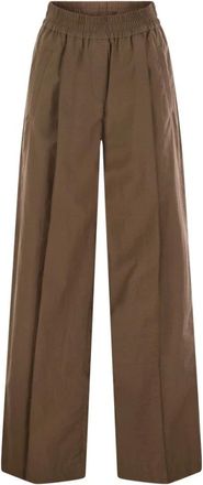 Brunello Cucinelli Femme, Pantalons, Brun, Taille: 34 FR Pantalon ample en coton