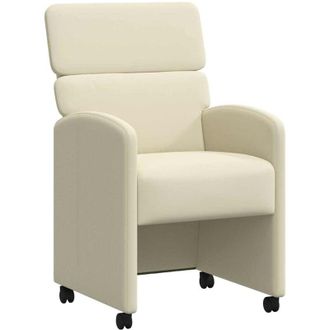 vidaXL Esszimmerst&uuml;hle mit Rollen 2 pcs Creme 58 x 65 x 98 cm vidaXL