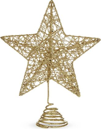 Gisela Graham Cubsco Gold Glitter Gitter Metall Weihnachtsbaum Top Stern Top Dekoration