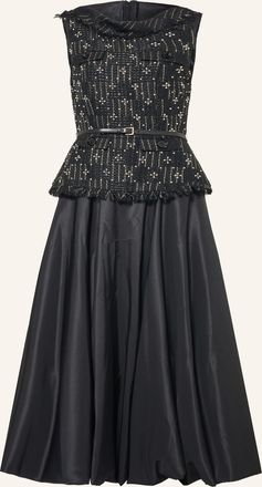 Talbot Runhof Talbot Runhof Kleid Im Materialmix Mit Schmuckperlen schwarz