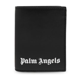 Palm Angels Homme, Accessoires, Noir, Taille: ONE Size Leather Cardholder with Logo