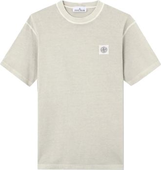 Stone Island Homme, Tops, Gris, Taille: S Logo Cotton T-Shirt