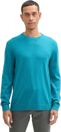 Tom Tailor Herren 1039805 Strickpullover mit Crewneck, 37094 - Turquoise Blue Melange, 3XL