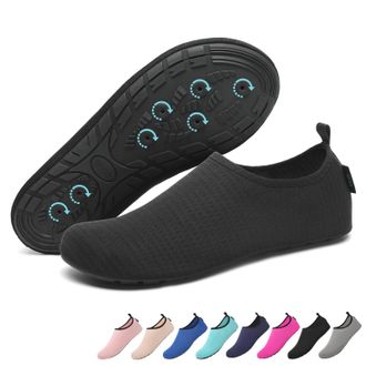 Saguaro Badeschuhe für Herren Damen - Schnell Trocknend Barfuß Wasserschuhe Seeigel Schwimmschuhe Aquaschuhe Surfschuhe Tauchschuhe mit Drainagelöcher Dunkles