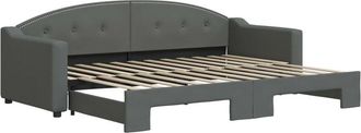 vidaXL Tagesbett Ausziehbar Dunkelgrau 80x200 cm Stoff Vidaxl