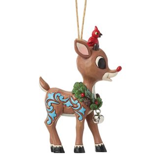 Enesco Rudolph Traditions by Jim Shore Rudolph mit Kranz am Hals, H&auml;ngeornament, 10,2 cm, Mehrfarbig
