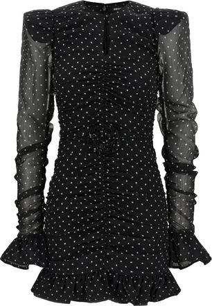 Rotate Rotate Birger Christensen, Femme, Robes, Noir, Taille: 40 FR Mini Robe Imprim&eacute;e &agrave; Manches Longues