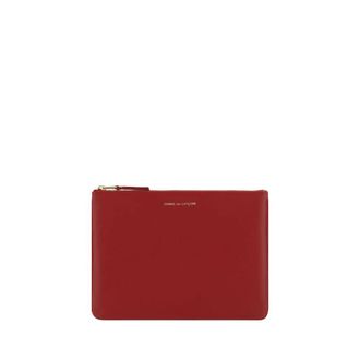 Comme Des Gar&ccedil;ons Leder M&uuml;nzbeutel mit Logo - - Accessories - Herren - Rot - ONE SIZE