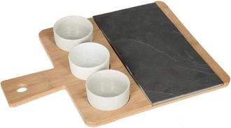 Paris Prix Secret de Gourmet - Aperitif Set aus Schiefer Bambus 4P