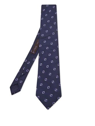 Etro cravate à motif géométrique - Bleu