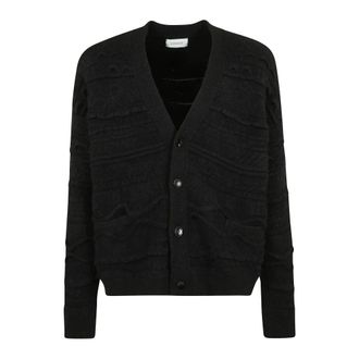 Laneus Jacquard-Strickjacke - - Knitwear - Herren - Schwarzk - M