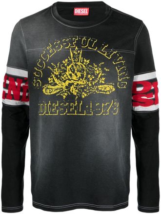 Diesel t-shirt T-Ju-Ls &agrave; logo floqu&eacute; - Noir