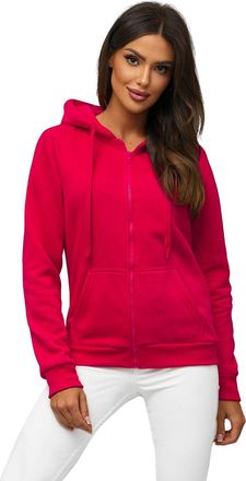 OZONEE Damen Kapuzenpullover Sweatjacke Sweatshirt Farbvarianten Kapuzenjacke Kapuzenpulli Langarm Kapuze Hoodie Sport Style Casual Fitness Basic Training 77