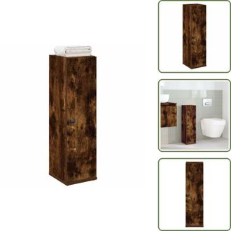 vidaXL The Living Store - vidaXL Badezimmerschrank mit Rollenhalter R&auml;uchereiche 20,5x22x72 cm