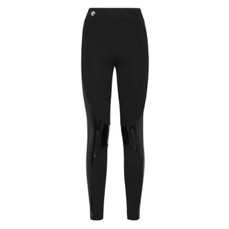 Philipp Plein Leggings mit Latex-Eins&auml;tzen - - Trousers - Damen - Schwarzk - XS