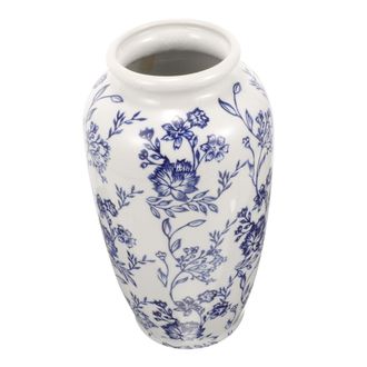 Aboofan Alipis Antike Keramikvase Mit Blau Weißem Blumenmuster Tischvase Aus Glatter Keramik Für Wohnzimmer Und Bücherschrankdekoration Dekorative Vase Für Tr
