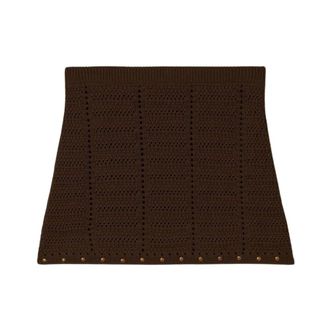 A Paper Kid Femme, Jupes, Brun, Taille: 40 FR Short Knitted Skirt