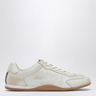 Gucci Gucci Shift Sneakers aus wei&szlig;em Leder mit D&eacute; lav&eacute;-Effekt