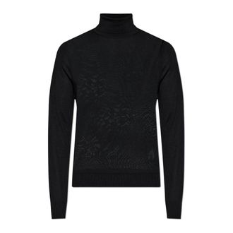 Dsquared2 Wollrollkragenpullover mit gesticktem Logo - - Knitwear - Herren - Schwarzk - 2XL