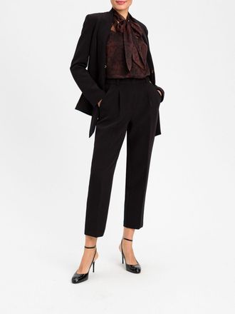 Twin-Set Cropped-Hose in Slim Fit aus Cr&ecirc;pe mit Bundfalten