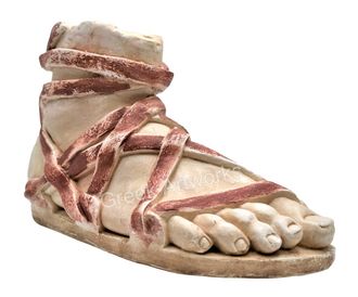 Generic Fu&szlig; des antiken griechischen r&ouml;mischen Soldaten Sandalen Schuh Statue Skulptur Kunststein Cast