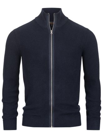 Indicode Herren Dodson Strickjacke mit Stehkragen aus Baumwolle | Cardigan für Männer Navy, XXL