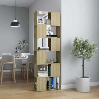 vidaXL Vidaxl - B&uuml;cherregal Raumteiler Sonoma-Eiche 60x24x186 cm Holzwerkstoff