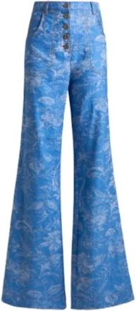 Etro Femme, Pantalons, Bleu, Taille: W28 Flared Jacquard Denim Jeans