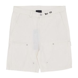 Disclaimer Logo Kurze Hose Weiche Passform Baumwolle - - Shorts - Herren - Wei&szlig; - M