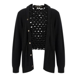 Comme Des Gar&ccedil;ons Homme, Pulls, Noir, Taille: L Cardigan Tricot Hybride