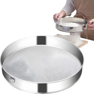 Generic Sieb Zum Backen - Mehlsieb Zum Backen, Rundes Siebsieb | Edelstahl-Sieb, 25 Cm Tragbares K&uuml;chen-Lebensmittelsieb Aus Mesh F&uuml;r Reis, Quinoa, Mehl, Getr
